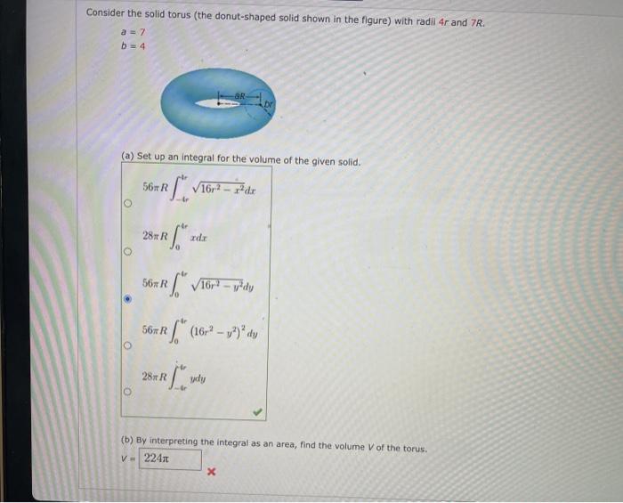 Solved Consider the solid torus (the donut-shaped solid | Chegg.com