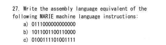 Solved 27. Write the assembly language equivalent of the | Chegg.com