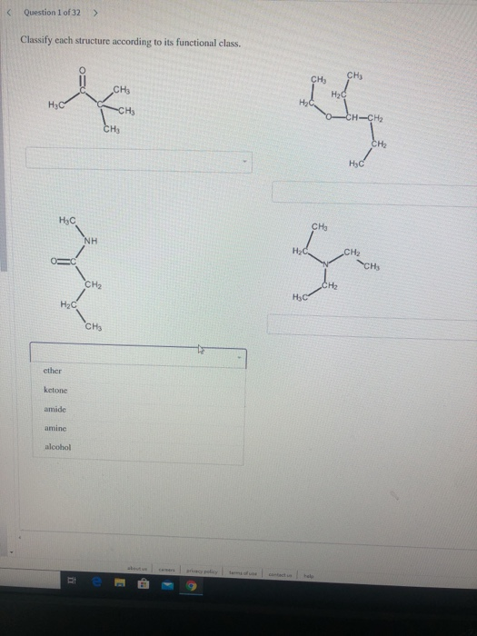Solved Question 1 of 32 > Classify each structure according | Chegg.com