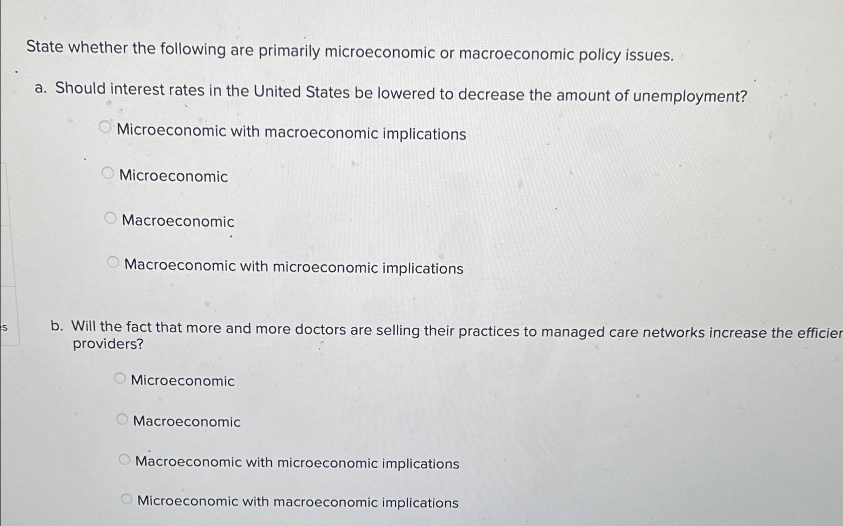 Solved State whether the following are primarily | Chegg.com