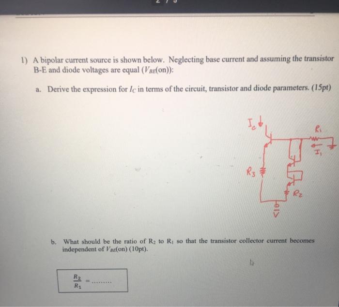Solved 1) A bipolar current source is shown below. | Chegg.com