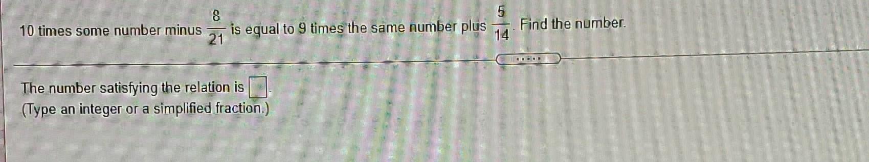 Solved 8 5 10 times some number minus is equal to 9 times | Chegg.com