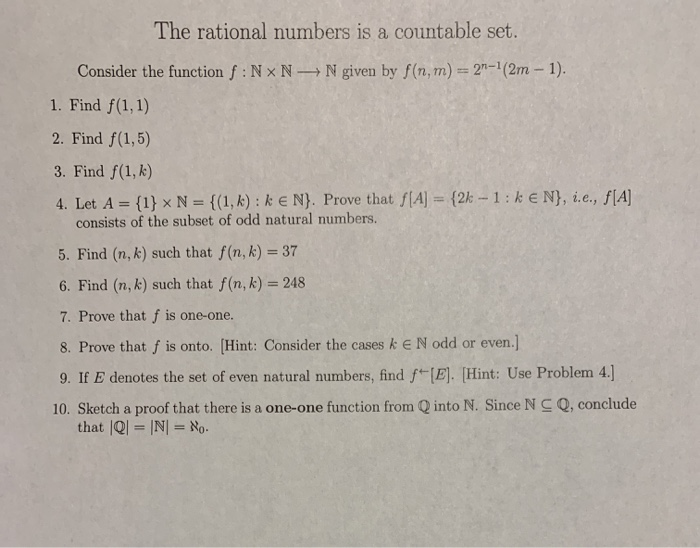 Solved The rational numbers is a countable set. Consider the | Chegg.com