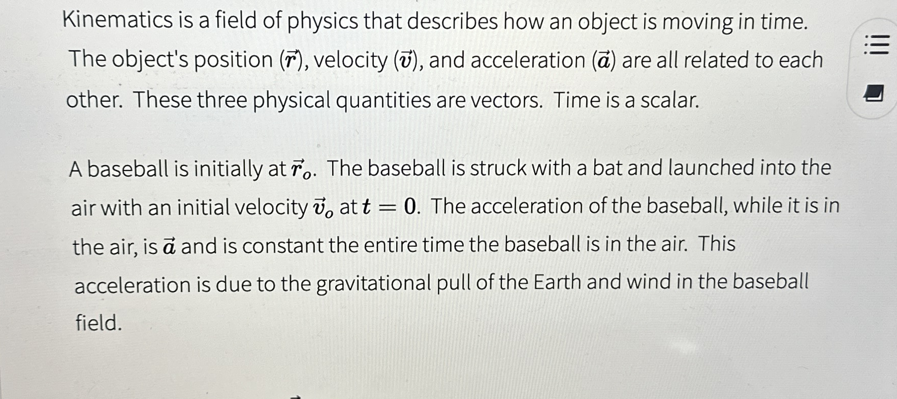 Solved Kinematics is a field of physics that describes how | Chegg.com