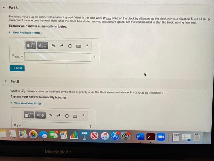 Solved A block of weight w = 40.0 N sits on a frictionless | Chegg.com