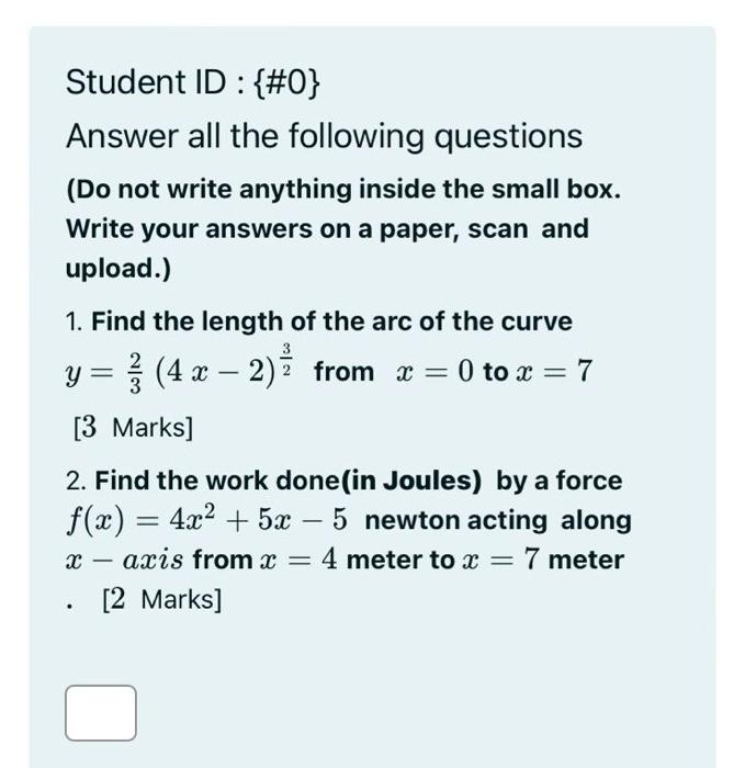 Solved Student ID : {#0} Answer all the following questions | Chegg.com