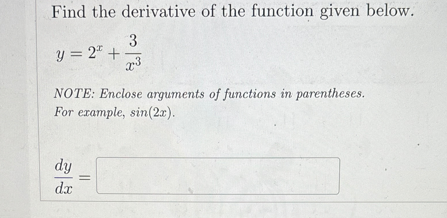 Solved Find the derivative of the function given | Chegg.com