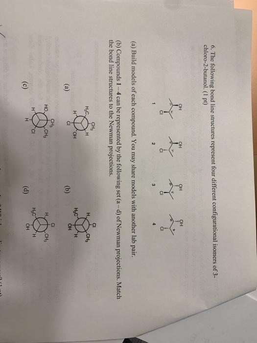 Solved 6. The following bond line structures represent four | Chegg.com