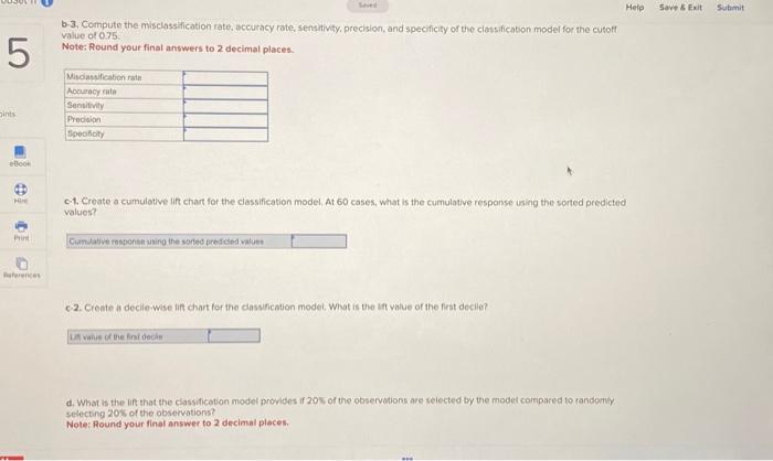 b-1. Compute the misclassification rate, accuracy | Chegg.com