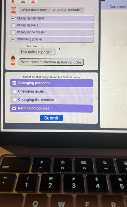 Solved What does corrective action include? Changing | Chegg.com
