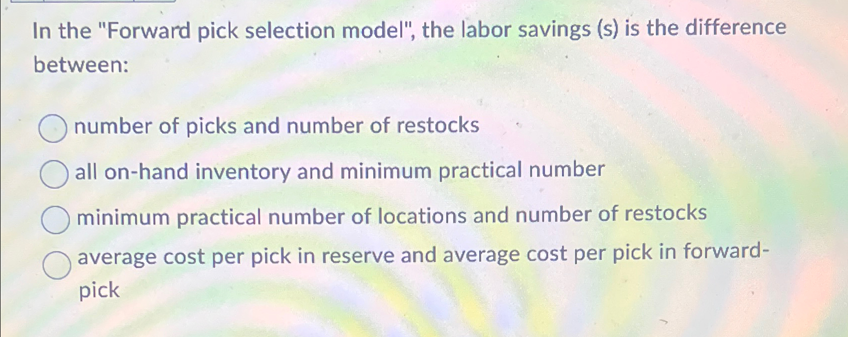 Solved In the "Forward pick selection model", the labor | Chegg.com