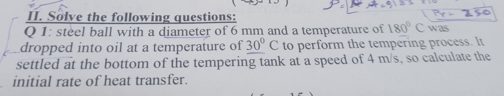 Solved II. ﻿Solve the following questions:Q 1: steel ball | Chegg.com