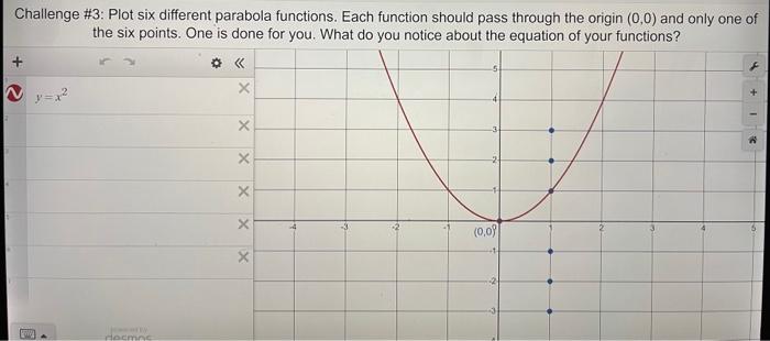 Solved Challenge \#3: Plot six different parabola functions. | Chegg.com