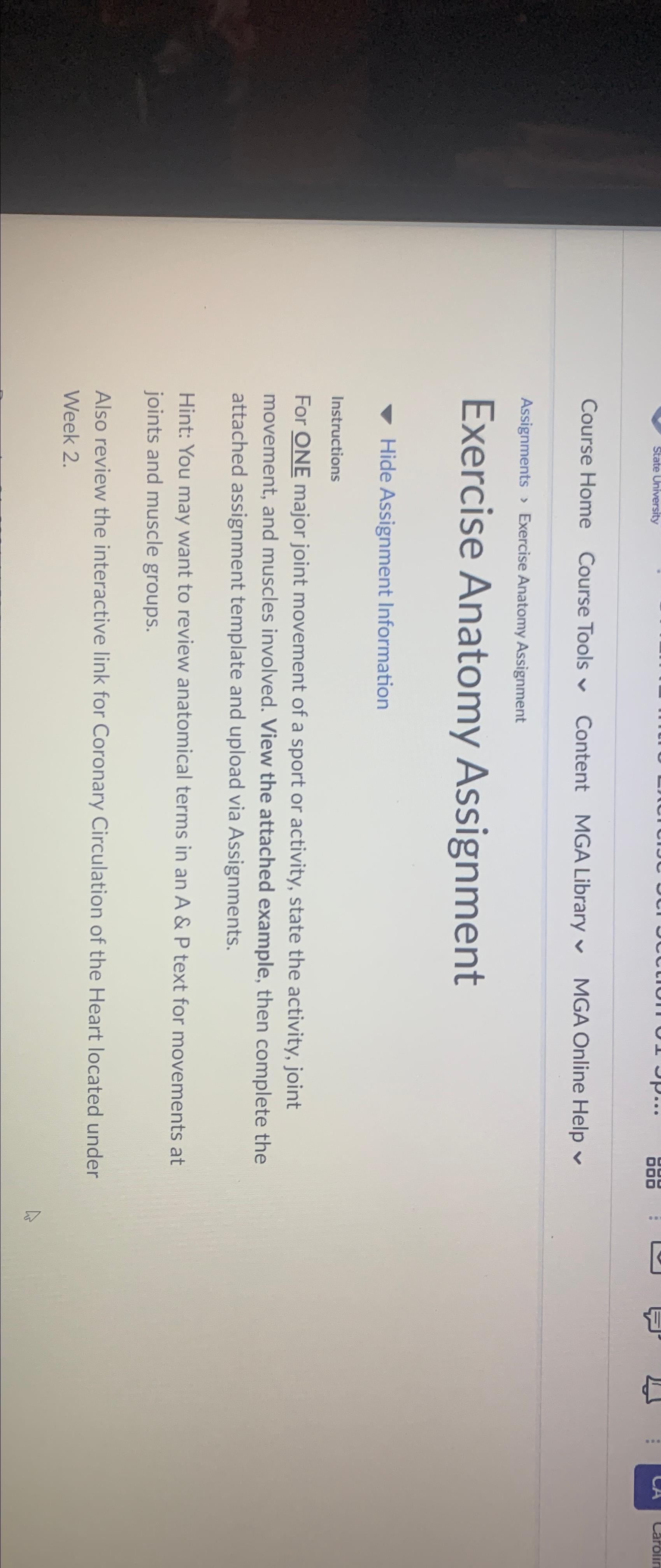 Solved Course Home Course Tools ﻿Content MGA Library | Chegg.com