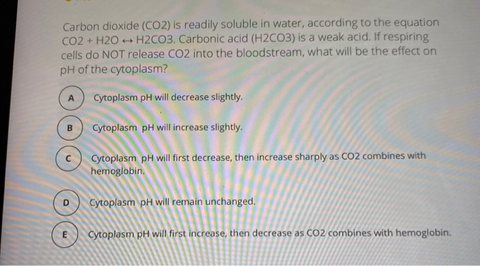 Solved Carbon dioxide (CO2) is readily soluble in water, | Chegg.com