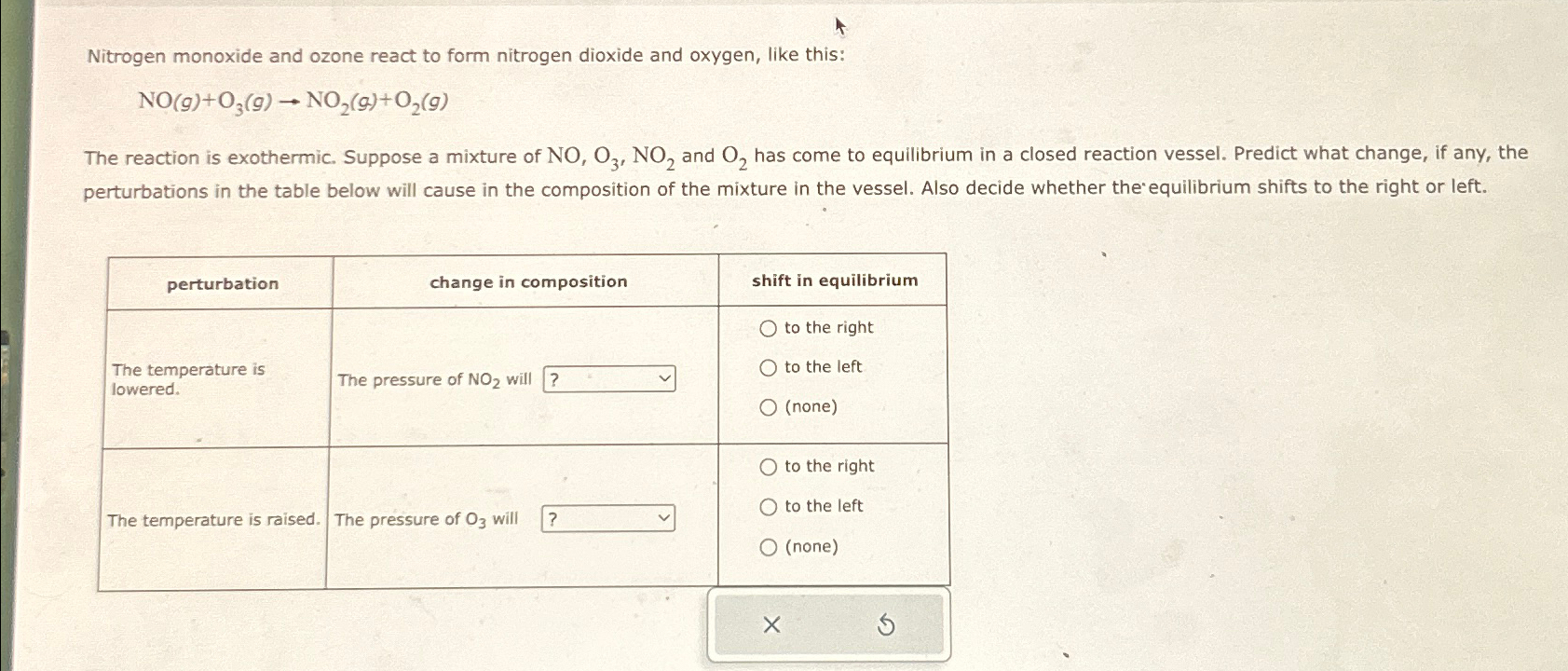 Solved Nitrogen monoxide and ozone react to form nitrogen | Chegg.com