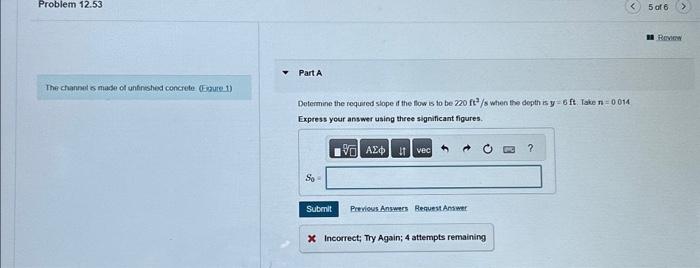Solved The channet os mase of unfineshed concrete (Exure 1) | Chegg.com
