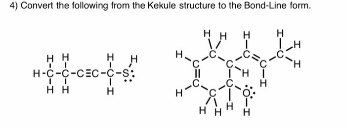 Solved 4) Convert the following from the Kekule structure to | Chegg.com