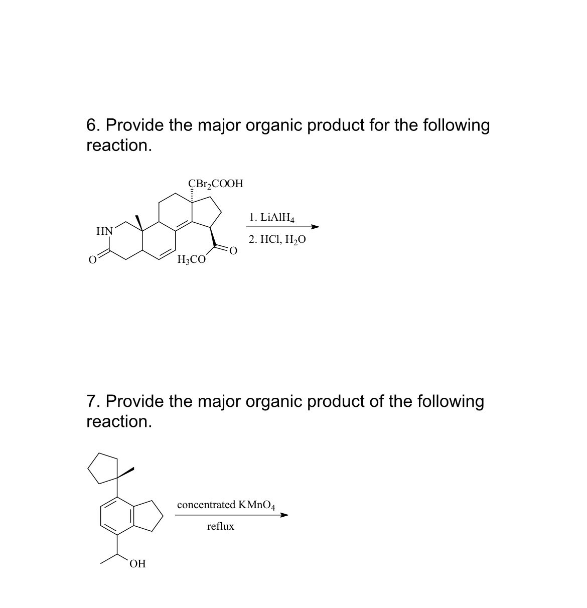 Solved Provide the major organic product for the following | Chegg.com