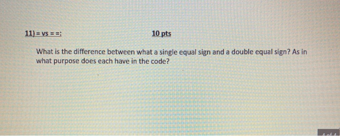 Solved - 11) = VS == 10 pts What is the difference between | Chegg.com