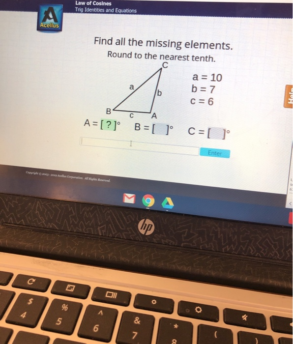 Solved Law of Cosines Trig Identities and Equations Acellus | Chegg.com