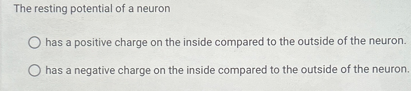 Solved The resting potential of a neuronhas a positive | Chegg.com