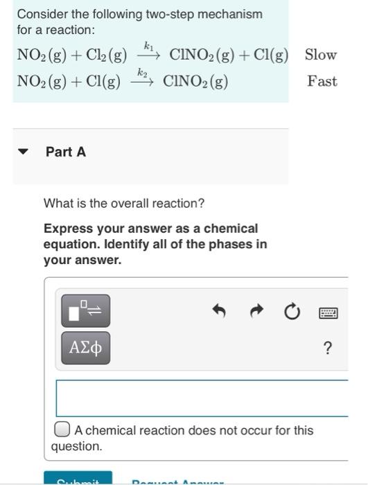 Solved Consider the following two-step mechanism for a | Chegg.com