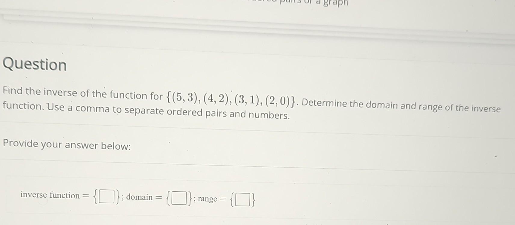 Solved Find the inverse of the function for | Chegg.com