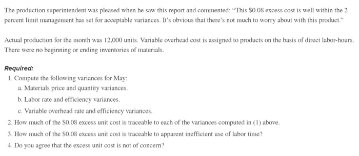 Solved PROBLEM 10-13 Basic Variance Analysis; the Impact of | Chegg.com