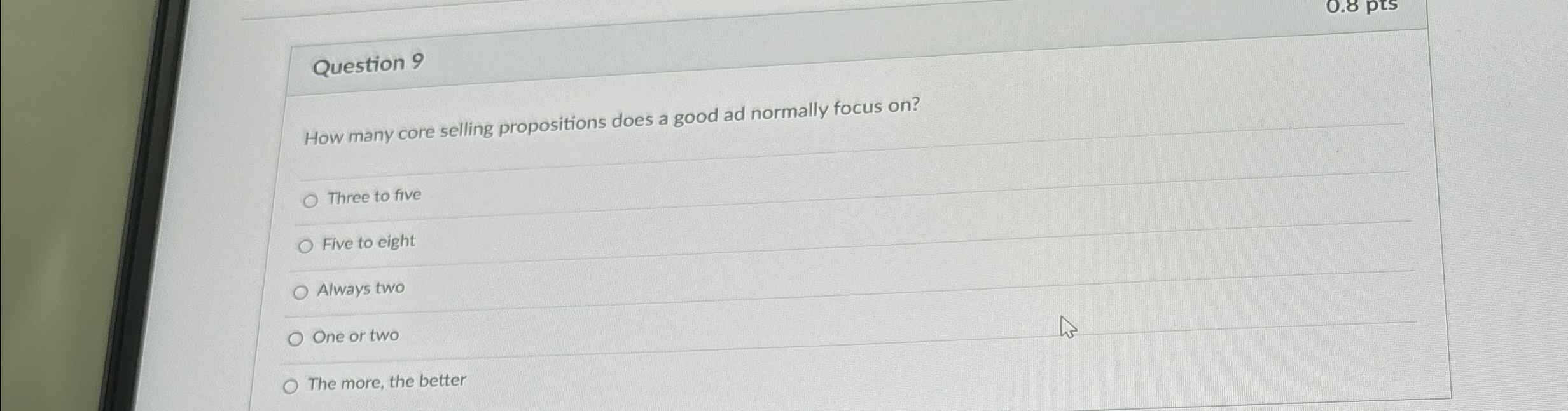 Solved Question 9How many core selling propositions does a | Chegg.com