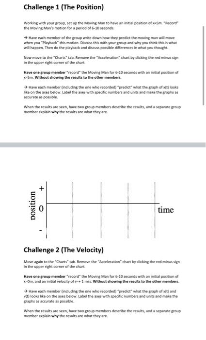 Solved Challenge 1 (The Position) Working with your group, | Chegg.com