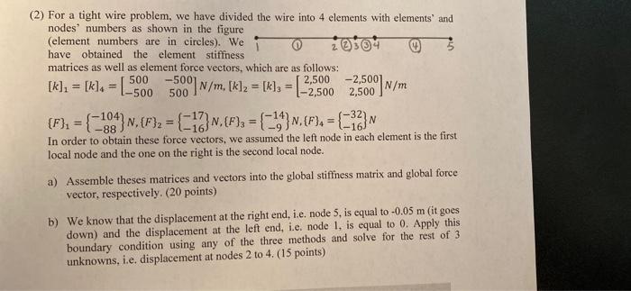 Solved (2) For a tight wire problem, we have divided the | Chegg.com