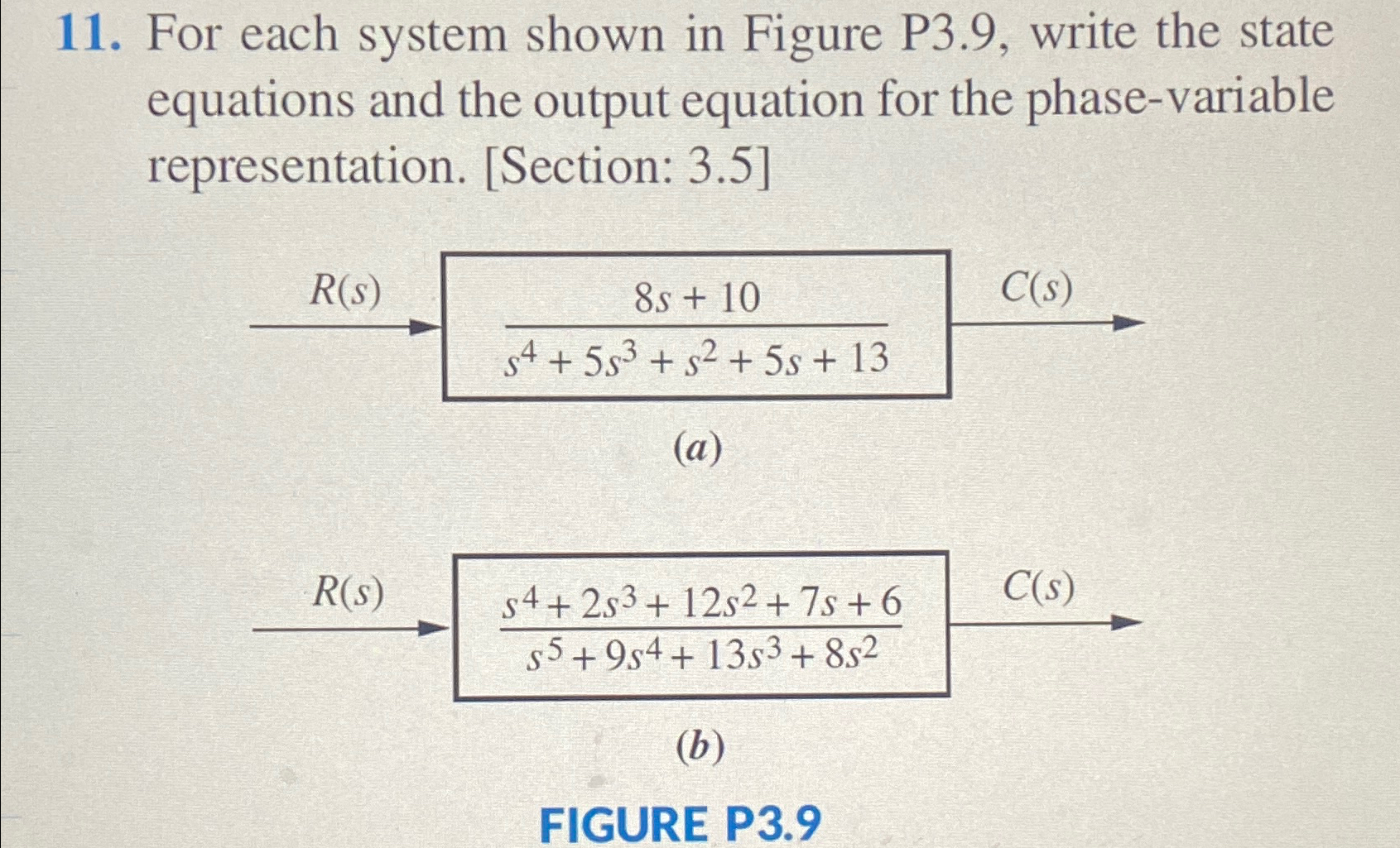 Solved For each system shown in Figure P3.9, ﻿write the | Chegg.com
