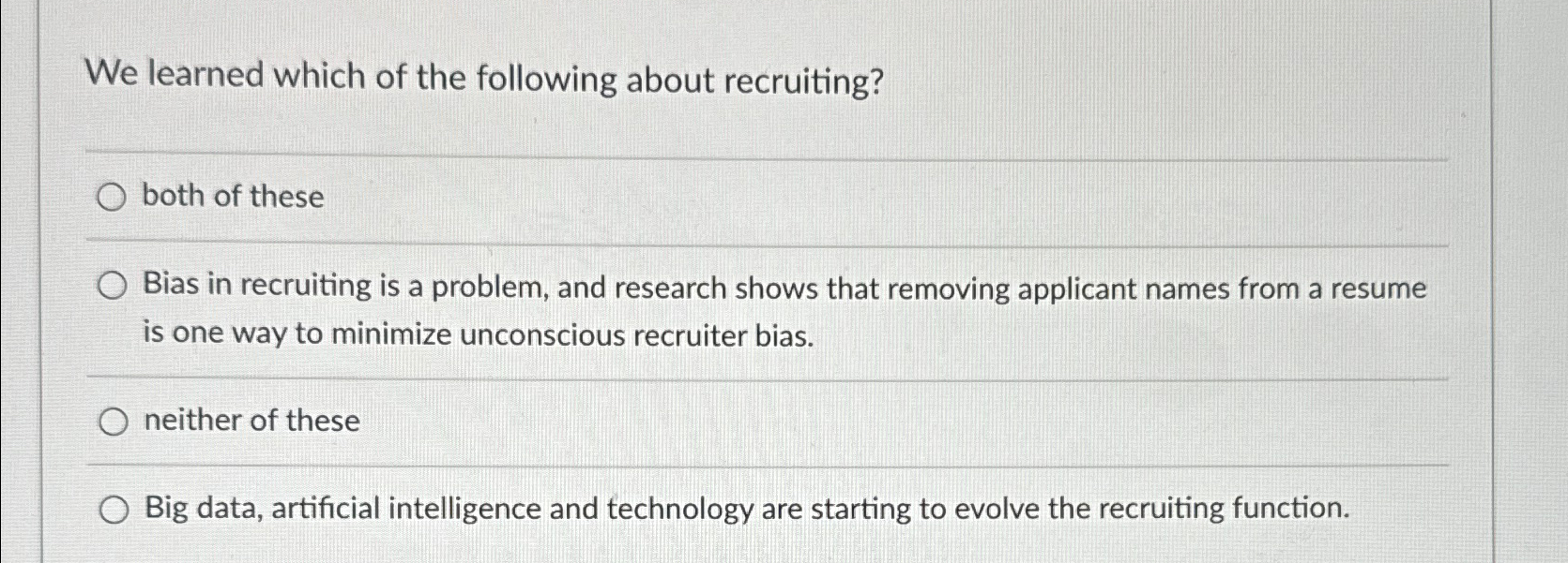 Solved We learned which of the following about | Chegg.com