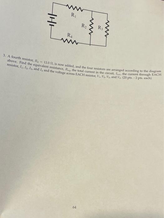 Solved 1. A circuit has three resistors connected to a | Chegg.com