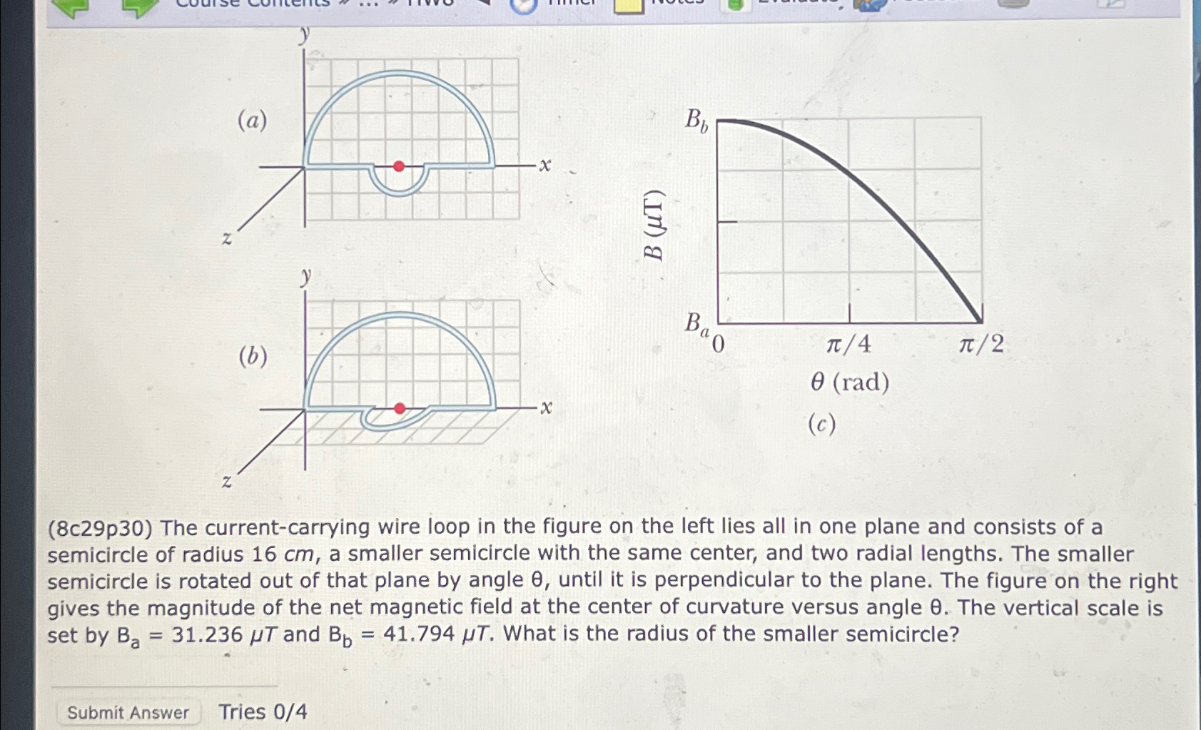 Solved (8c29p30) ﻿The current-carrying wire loop in the | Chegg.com