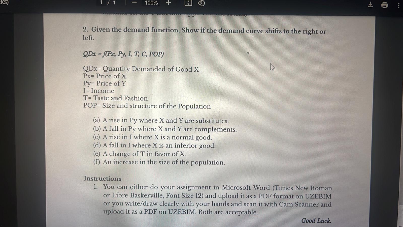 Solved Given the demand function, Show if the demand curve | Chegg.com
