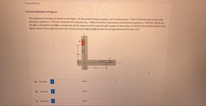 Two highways intersect as shown in the fgure. At the | Chegg.com