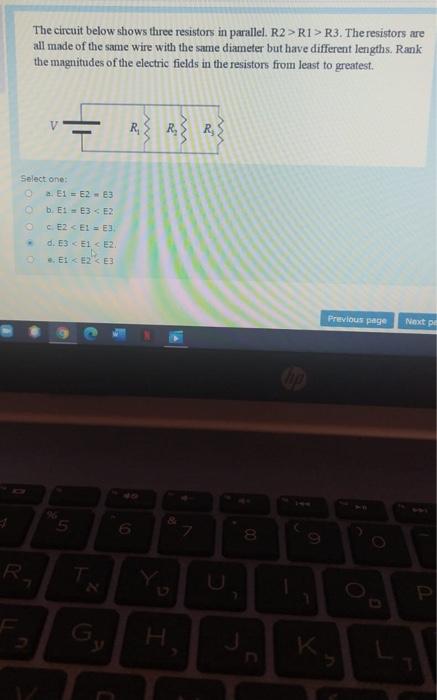 Solved The circuit below shows three resistors in parallel. | Chegg.com