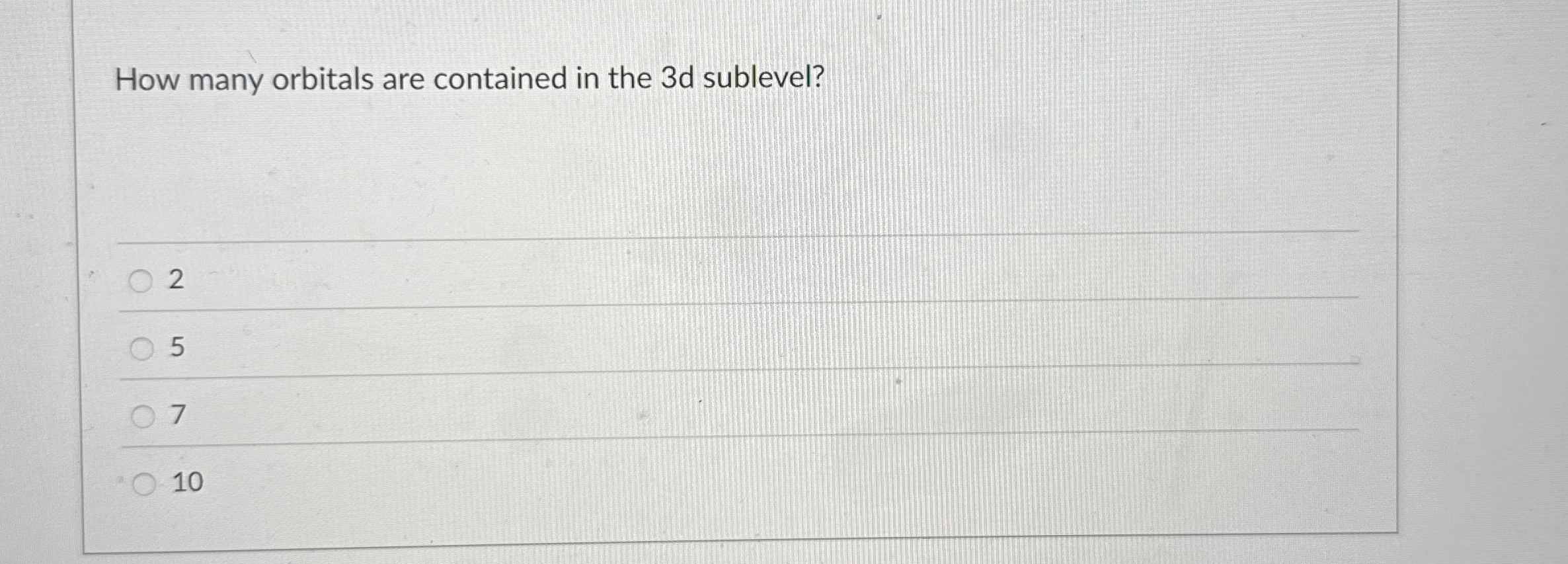 Solved How many orbitals are contained in the 3d | Chegg.com