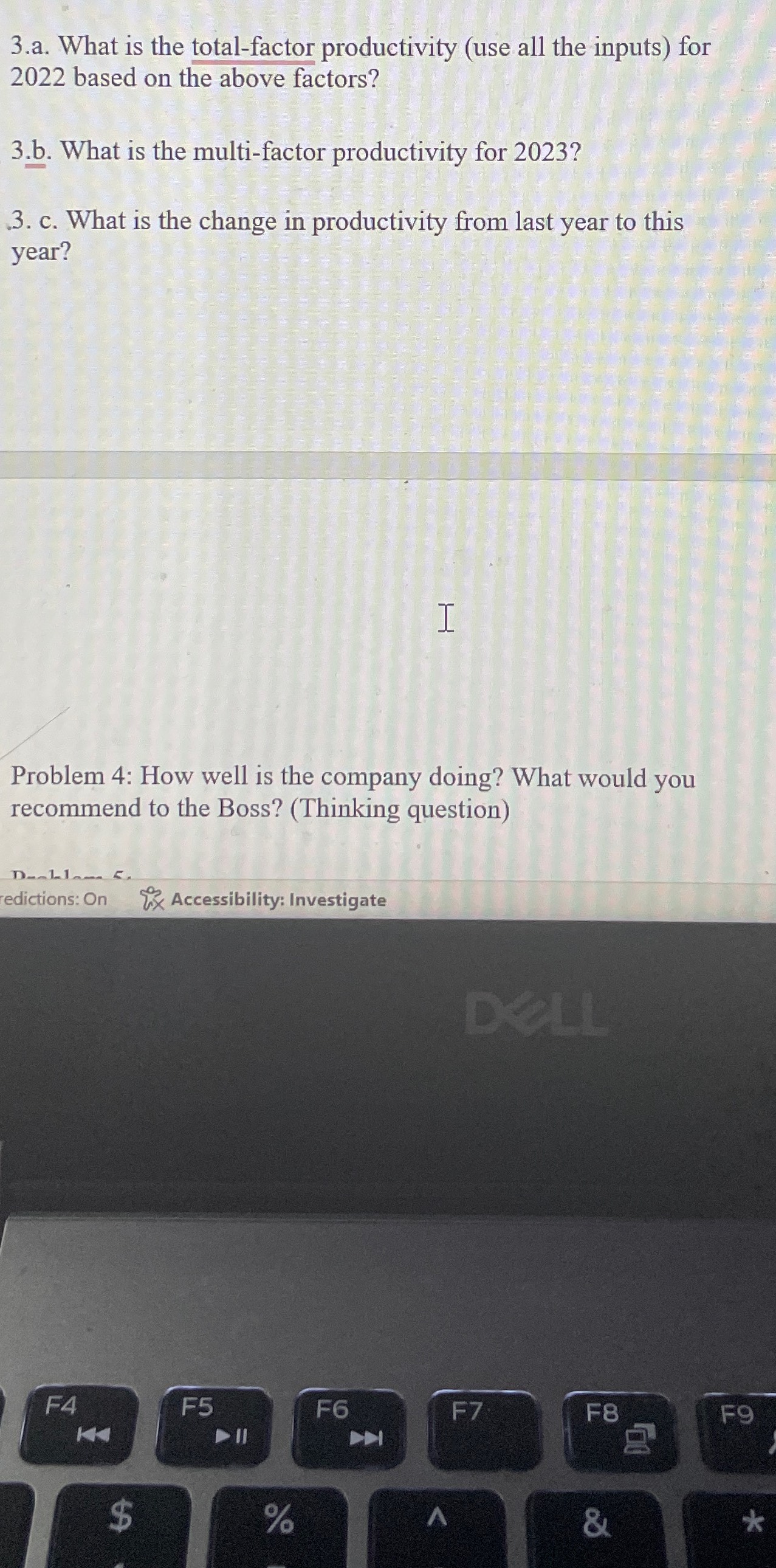 Solved 3 A ﻿what Is The Total Factor Productivity Use All