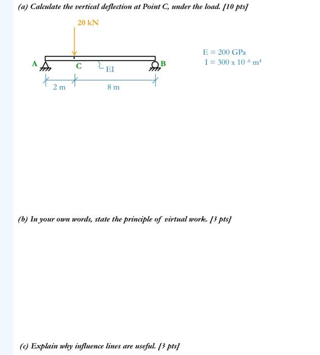 Solved Info: Next, you decide to check the deflections in | Chegg.com