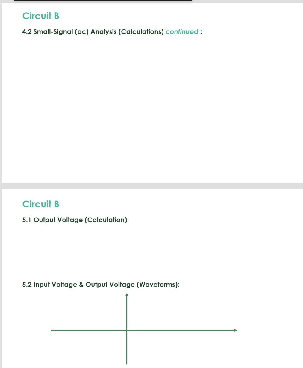 Solved Circuit B Type of Transistor: npn Bipolar Junction | Chegg.com