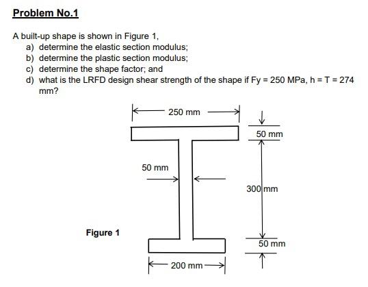 Solved Problem No.1 A built-up shape is shown in Figure 1, | Chegg.com