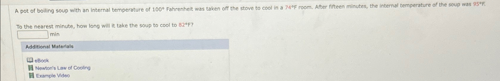 Solved A pot of boiling soup with an internal temperature of | Chegg.com