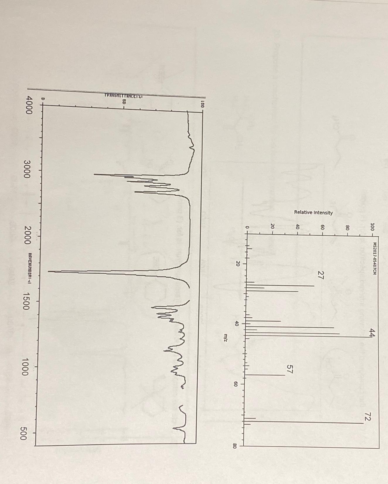 Solved Based on the MS and IR spectra below, draw an | Chegg.com