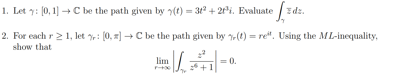 Solved Complex Analysis:Let γ:[0,1]→C ﻿be the path given by | Chegg.com