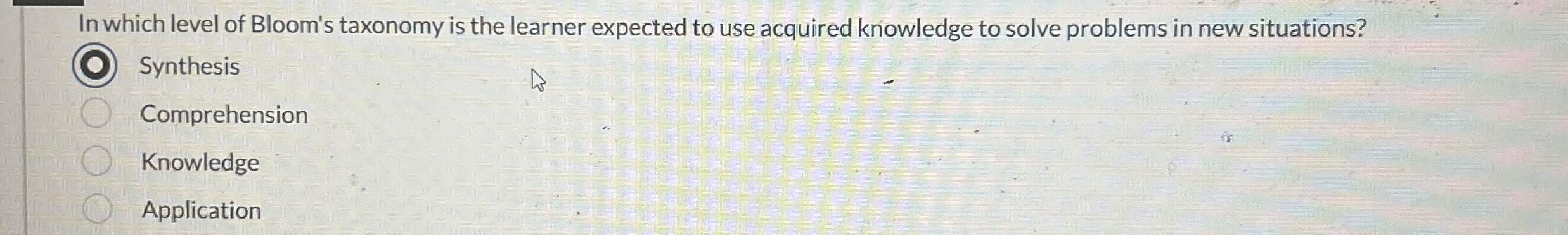 Solved In which level of Bloom's taxonomy is the learner | Chegg.com