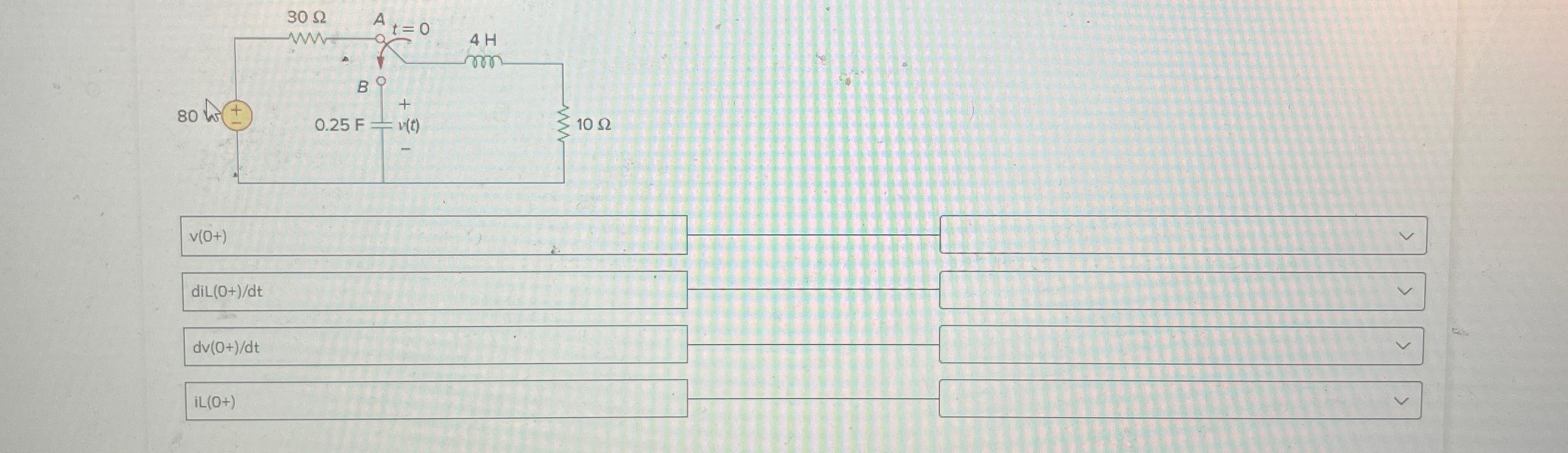 Solved Match the following for the circuit below | Chegg.com