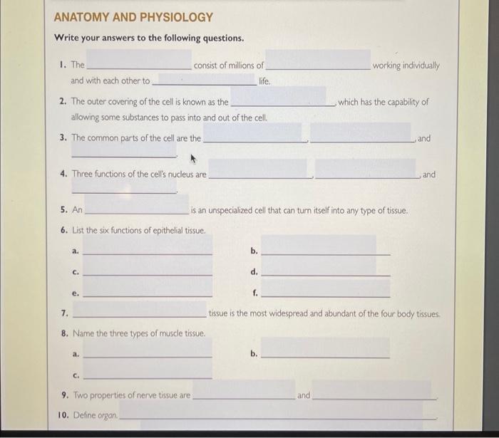 Solved Write your answers to the following questions. 1. The | Chegg.com